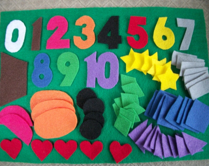 Numbers Counting Colors and Shapes Creation Felt Set - Etsy