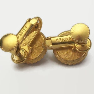 Vintage Napier Screw Back Clip on Earrings Small Round Gold Rope Twist ...