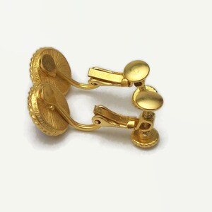 Vintage Napier Screw Back Clip on Earrings Small Round Gold Rope Twist ...