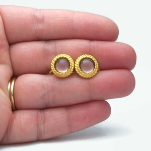 Vintage Napier Screw Back Clip on Earrings Small Round Gold Rope Twist ...