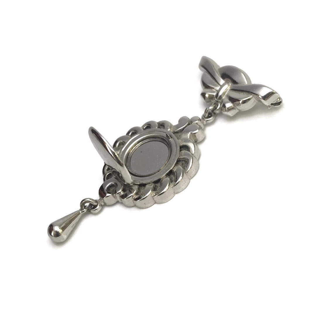 Vintage Monet Silver Locket Brooch Lapel Pin - Etsy