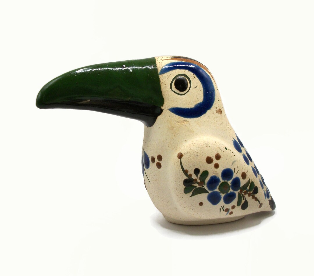 Vintage Tonala Toucan Pottery Mexican Folk Art Sculpture Ceramic Bird ...