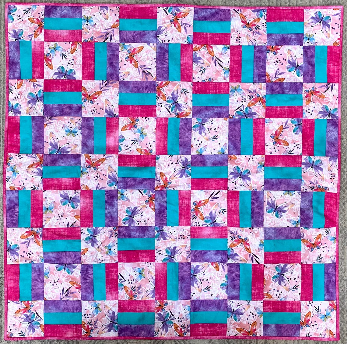 Pre-cut Baby Quilt Kit - Butterfly Baby Quilt - With Pattern and Fabric ...