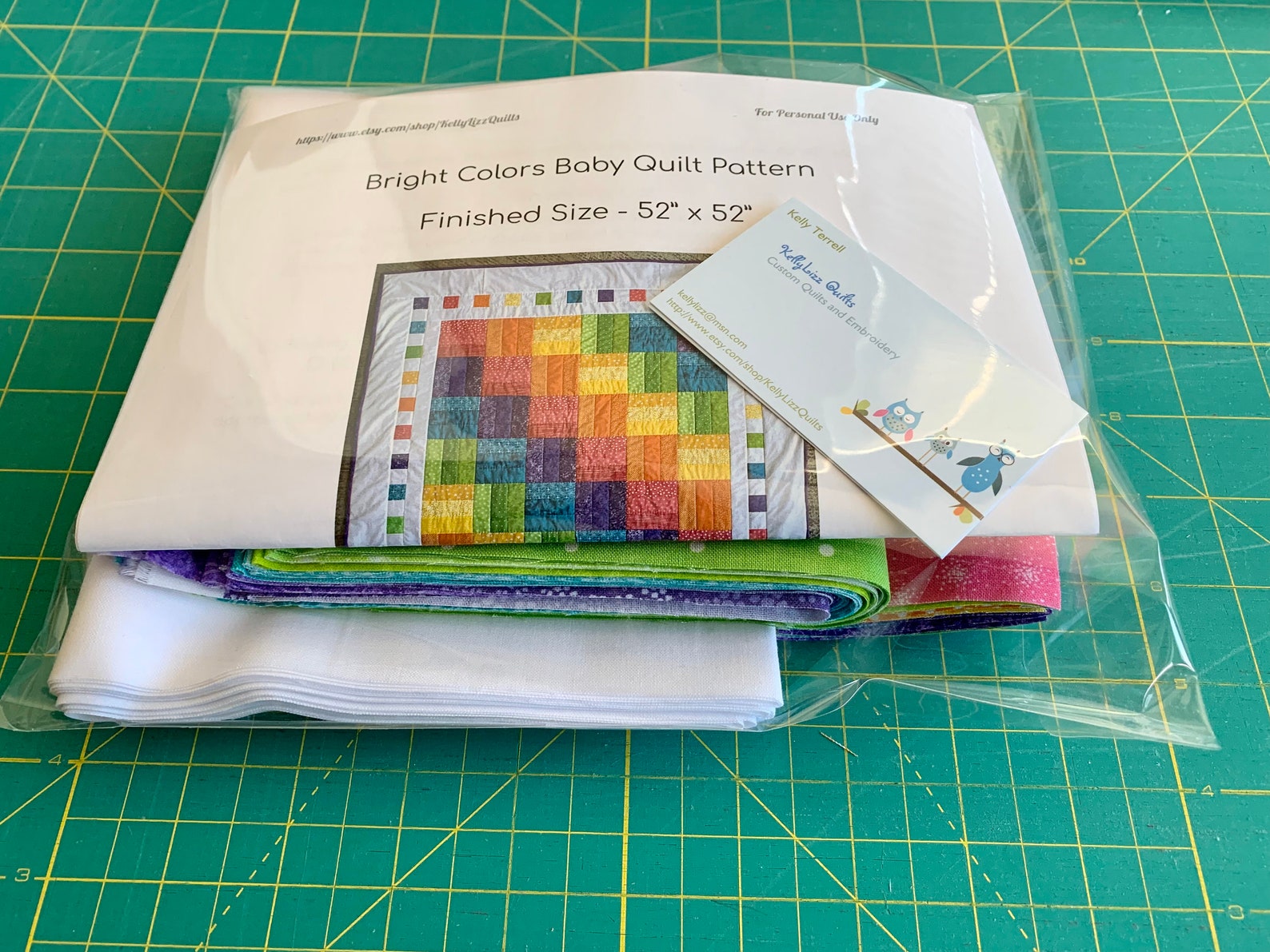 Bright Colors Baby Pre-cut Quilt Kit With Pattern and Fabric - Includes ...