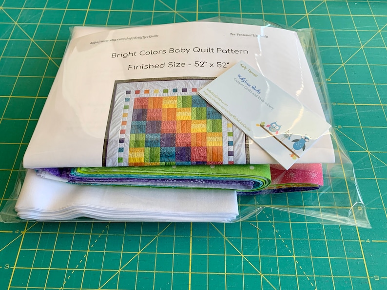 Bright Colors Baby Pre-cut Quilt Kit With Pattern and Fabric - Includes ...