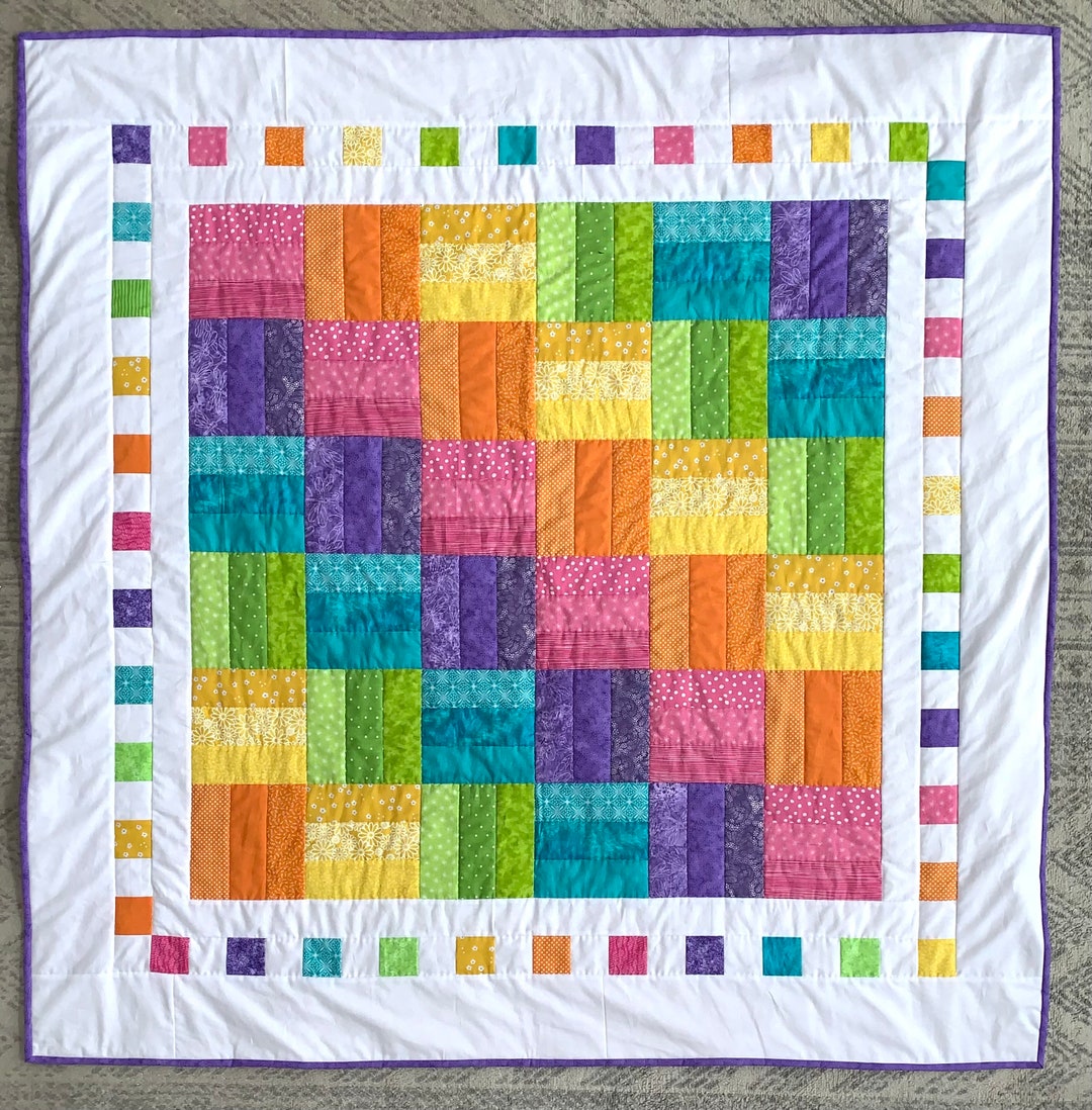 Bright Colors Baby Pre-cut Quilt Kit With Pattern and Fabric - Includes ...