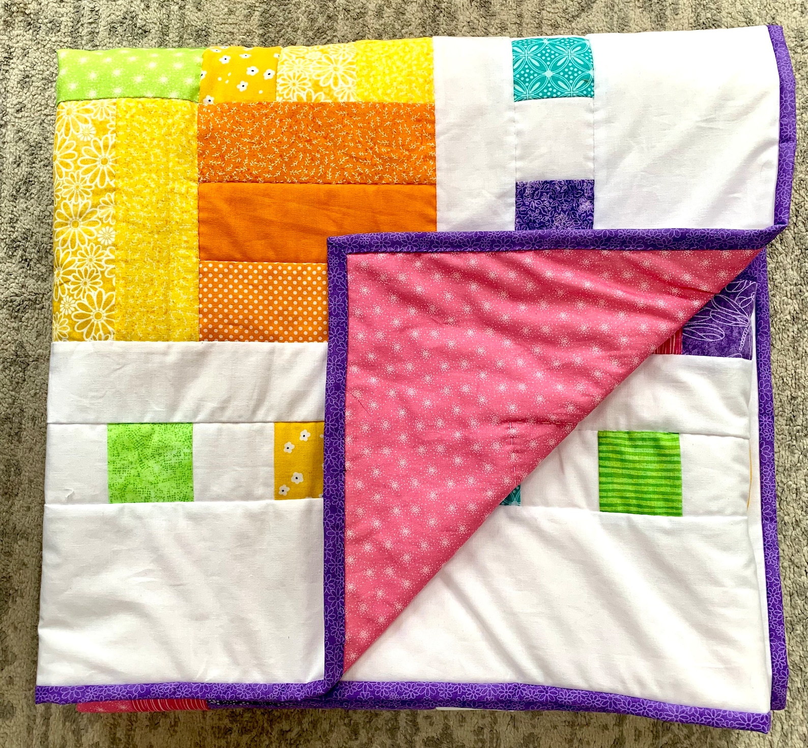 Bright Colors Baby Quilt - Etsy