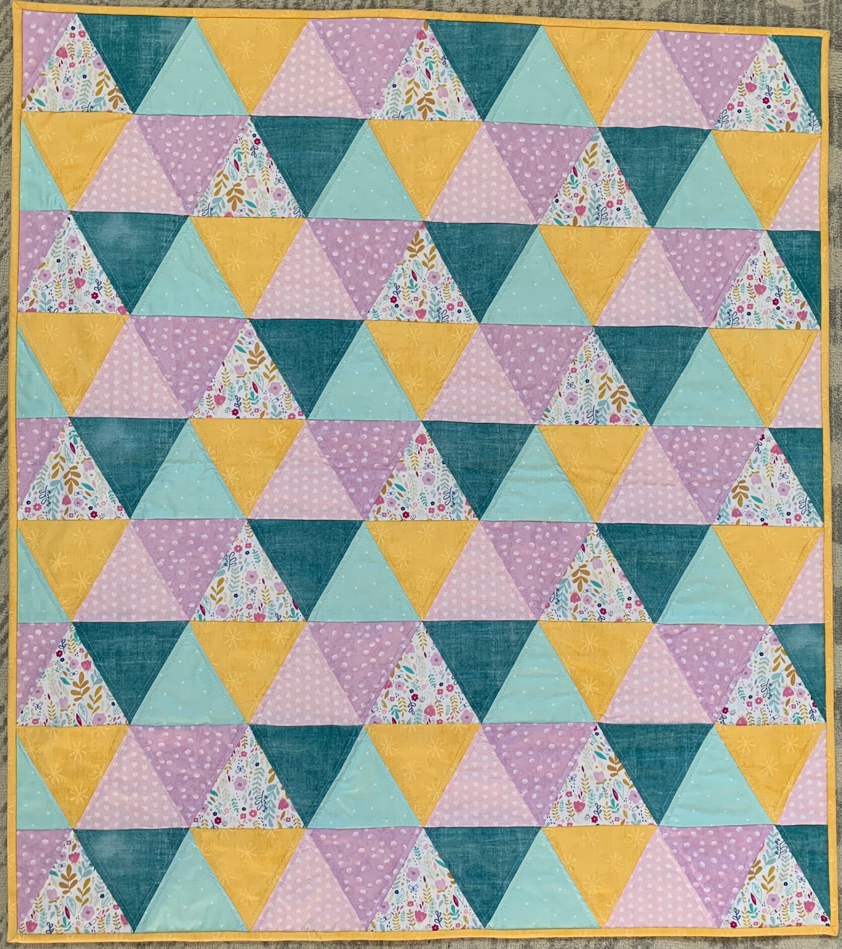 Triangle Baby Pre-cut Quilt Kit With Pattern and Fabric - Includes ...