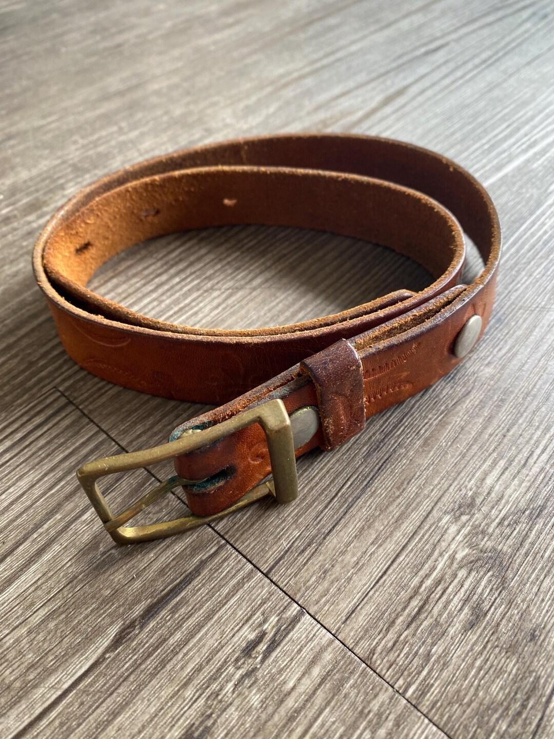 Simple Minimal Brown Vintage Belt | Western Southwestern | Womens Small ...