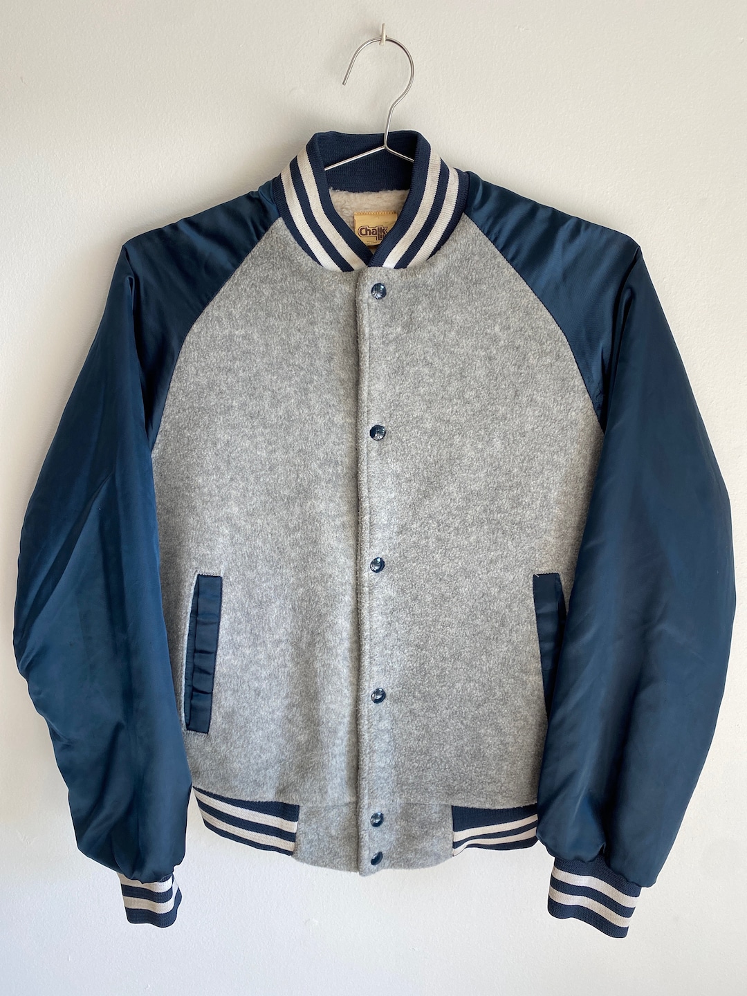 80s Vintage Chalk Line Coach Jacket - Made in USA Size Small - Satin ...