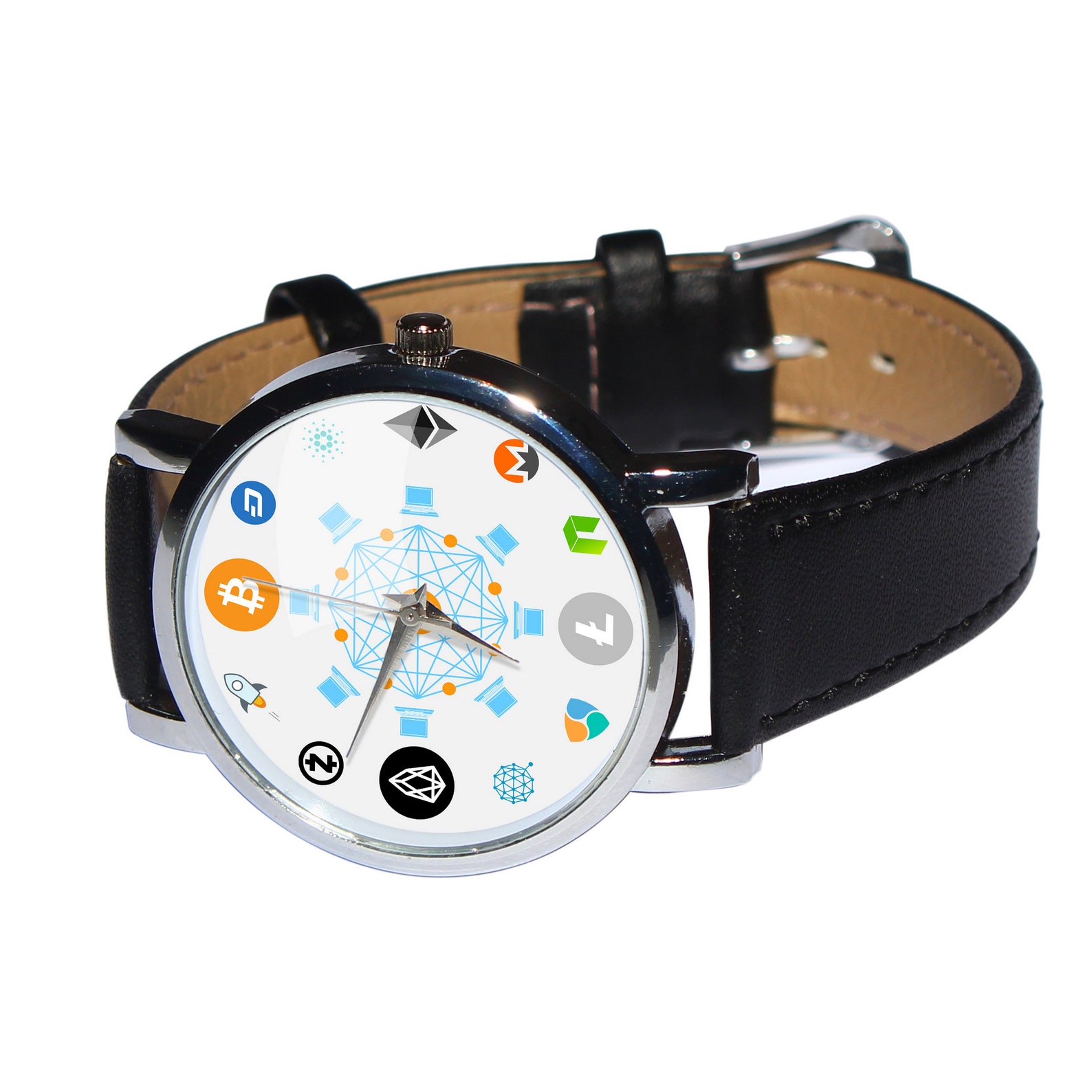 Crypto Currency Design Watch Depicts Emblems of Crypto | Etsy