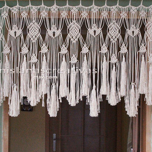 Decor Macrame Valance. Macrame Curtain..macrame Wall - Etsy