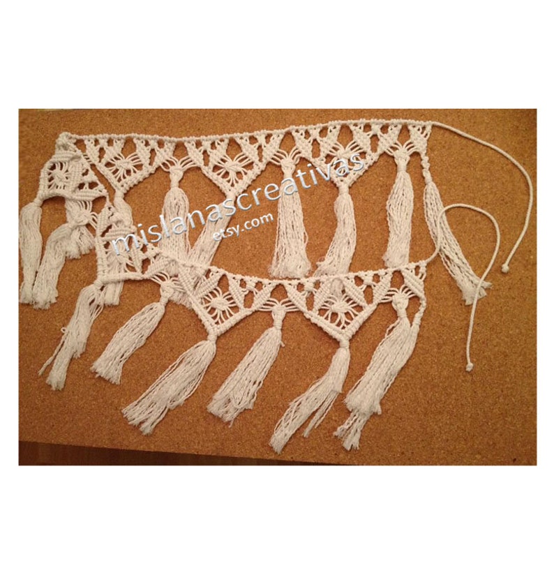 Banner Macrame, Macrame Wall, Decor Macrame Garland, White Cotton ...