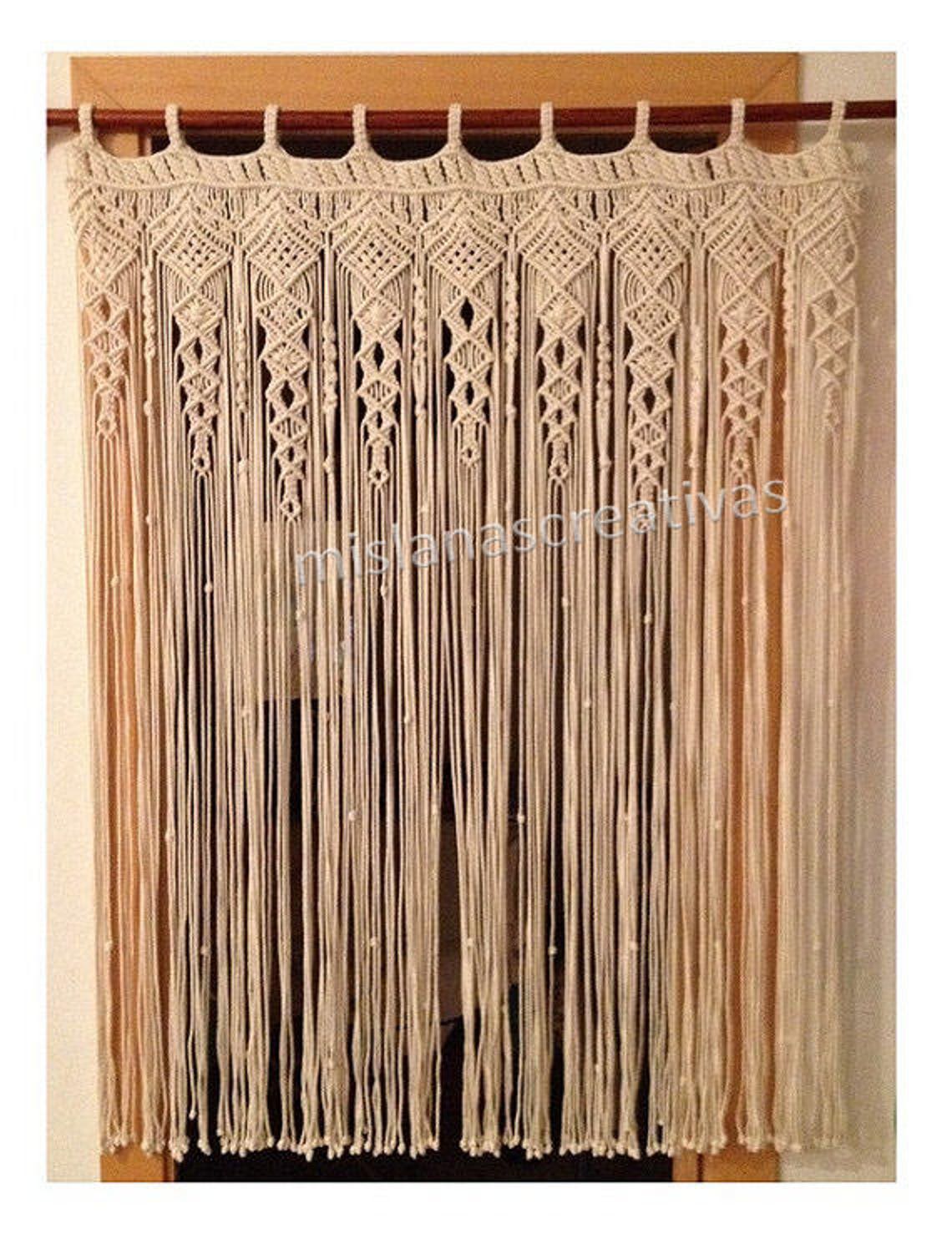 Macrame CurtainMacrame fiber art Large macrame Macrame | Etsy