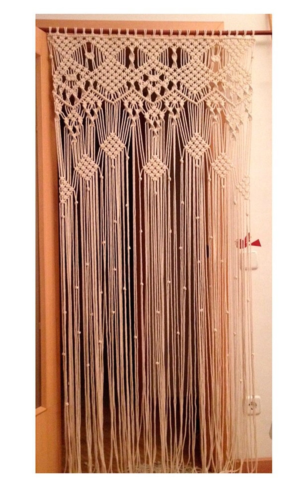 Macrame Curtain.large Macrame, Wedding Macrame Curtain,, Macrame Fiber ...