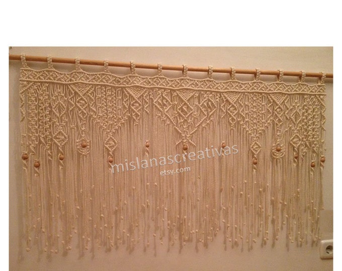 Macrame Wall Artmacrame Curtain Large Macrameecru Macrame - Etsy
