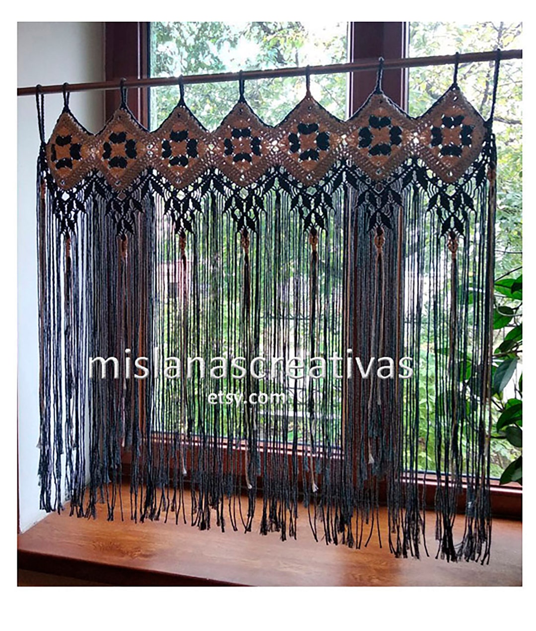 Crochet Curtain,macrame Curtain, Large Macrame, Macrame Fiber Art ...
