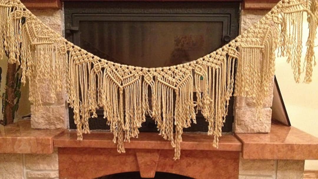 Macrame Curtain. Macrame Wall, Decor Macrame Garland Cotton Cord ...