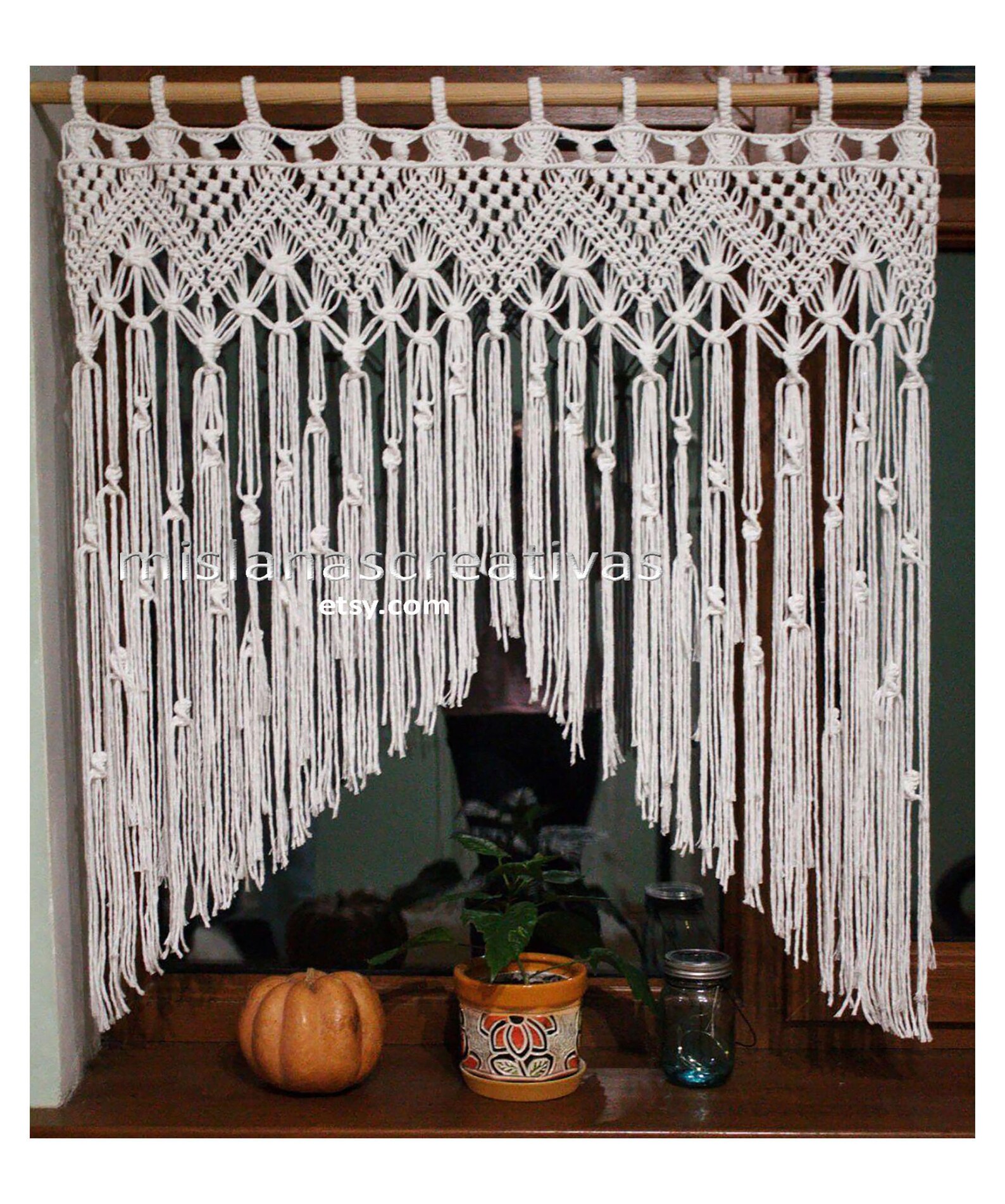 Macrame Curtain. Macrame Wall Art.macrame Wall Hanging.window - Etsy