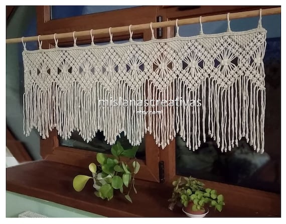Decor Macrame Valance. Window Curtain. Macrame Curtain. | Etsy
