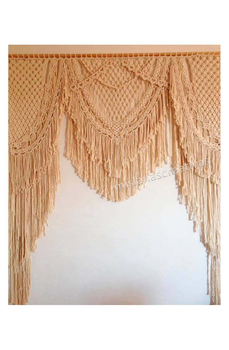Macrame CurtainMacrame fiber art Large macrame Macrame | Etsy