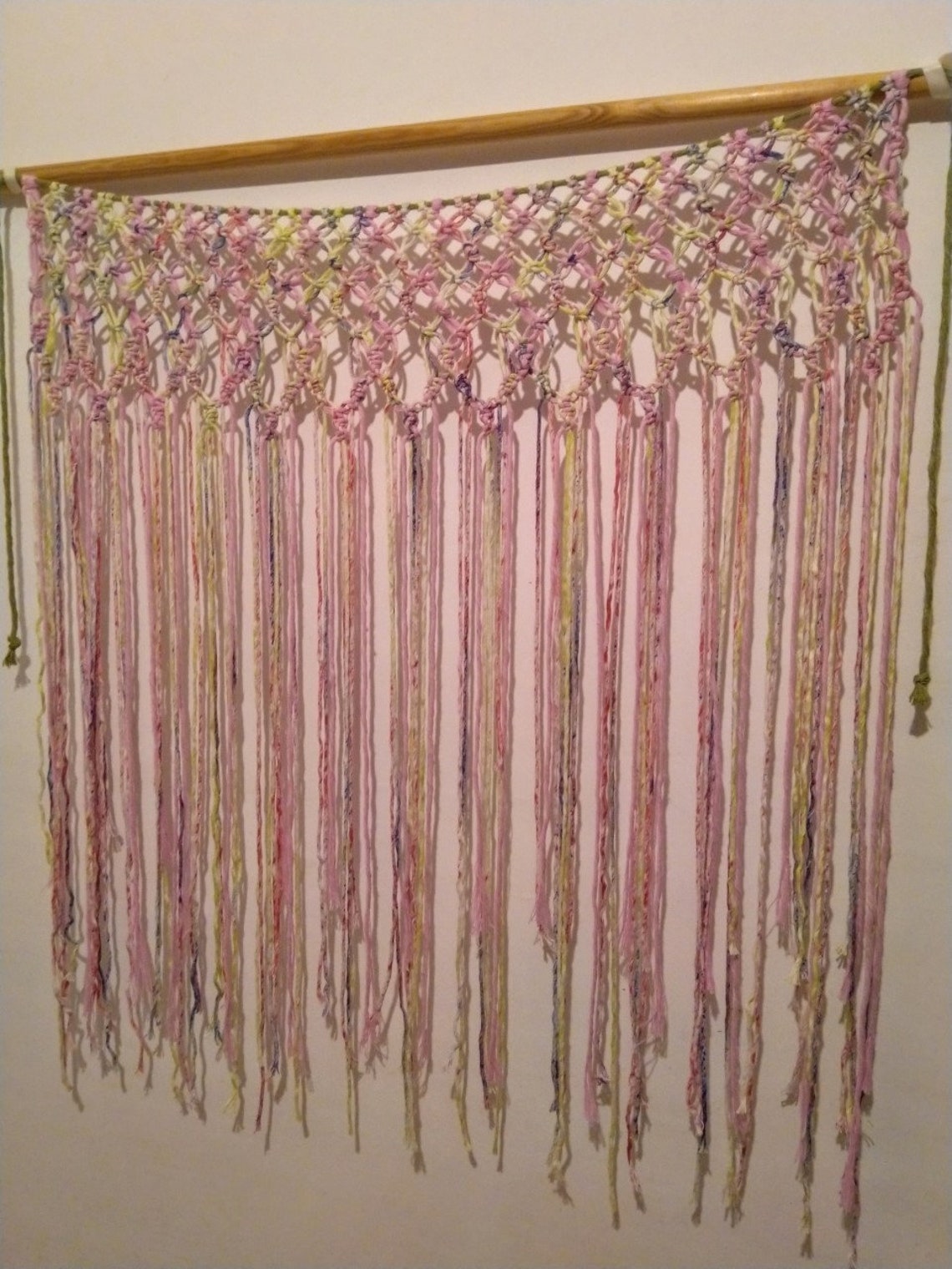 Macrame Curtain Multicolor Macrame Curtain Window Hanging.. | Etsy