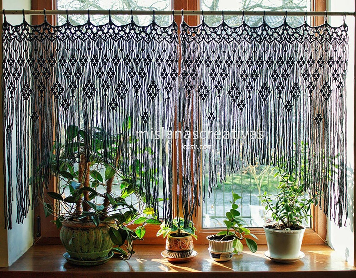 Macrame Curtain. Window Curtain. Macrame Wall Art. Macrame - Etsy