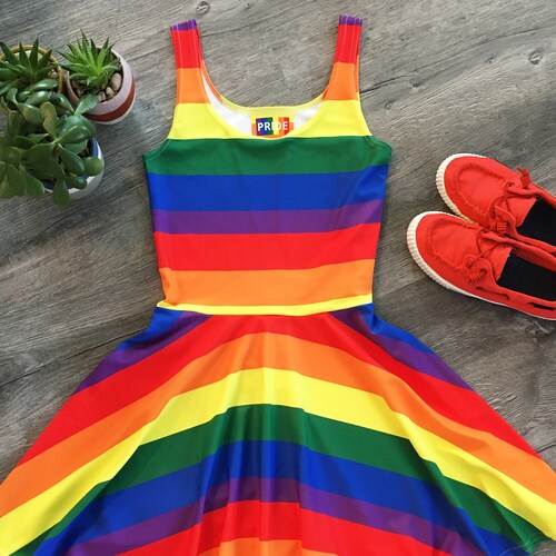 Rainbow Dress Women Pride Clothing Pride Gay Pride Lesbian - Etsy