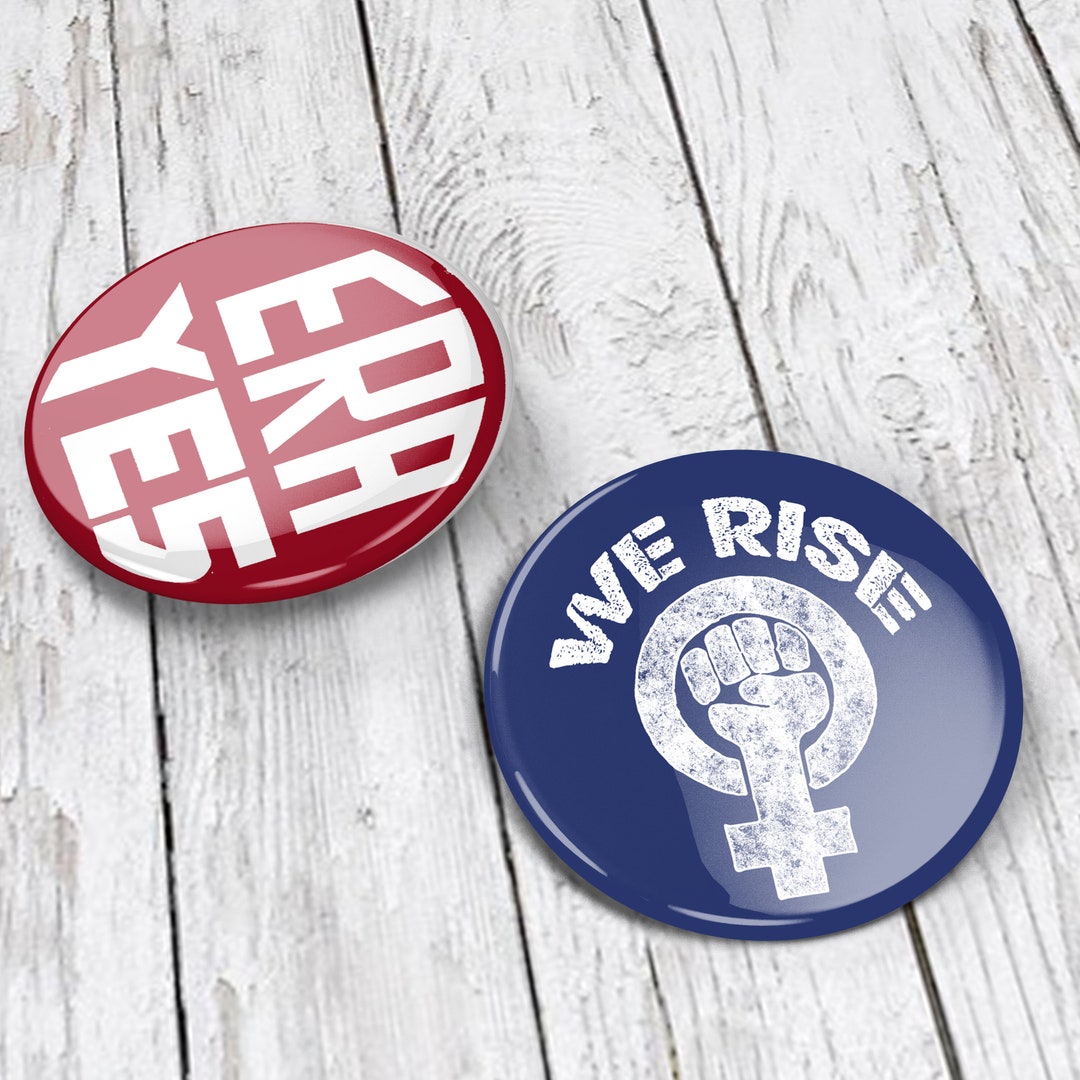 Feminist Pins (set of 2, 1.5 in Tall) | Feminist Pin Back Buttons ...
