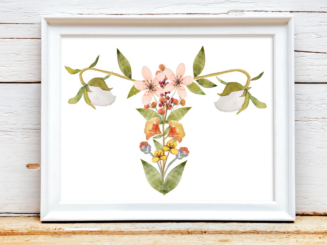 Uterus Wall Art: Uterus Flowers, Feminist, Feminist, Uterus Poster ...