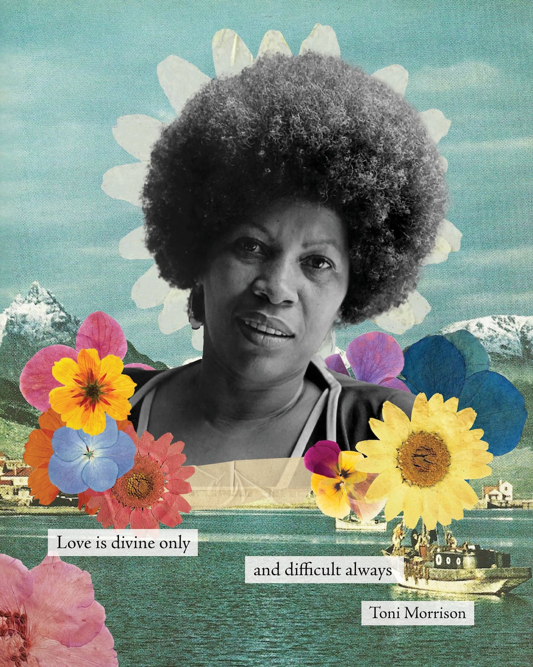 Toni Morrison Poster Feminist Wall Art Vintage Collage Colorful Design ...