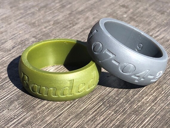 Pesonalized Men's Silicone Wedding Ring Band Silicone | Etsy