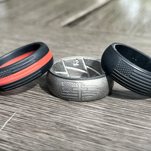 Personalized Engraved Silicone Ring 8MM Wedding Band for Men - Etsy