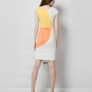 Asymmetrical Dress/ Wrap Dress/ Modern Dress/ Colorblock Dress/ Elegant ...