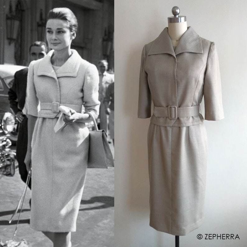Audrey Hepburn Dress Set/ 60s Beige Dress Suit/ 1960's - Etsy