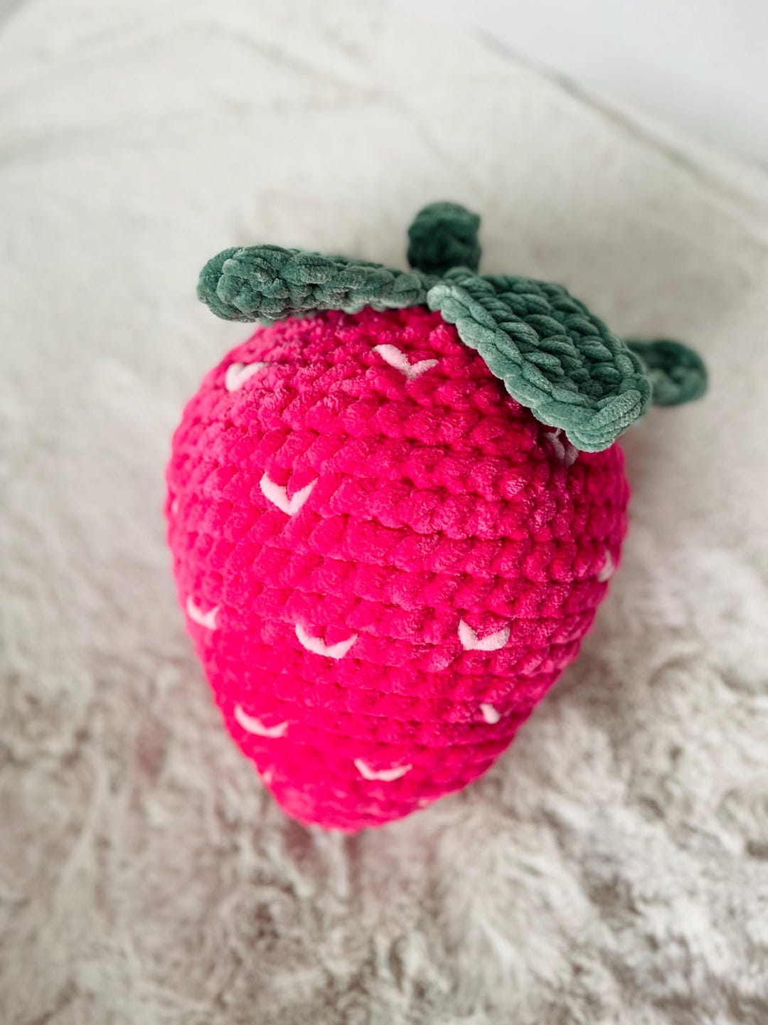 Jumbo Strawberry ~ Strawberry Pillow ~ Crochet Strawberry Decor ...