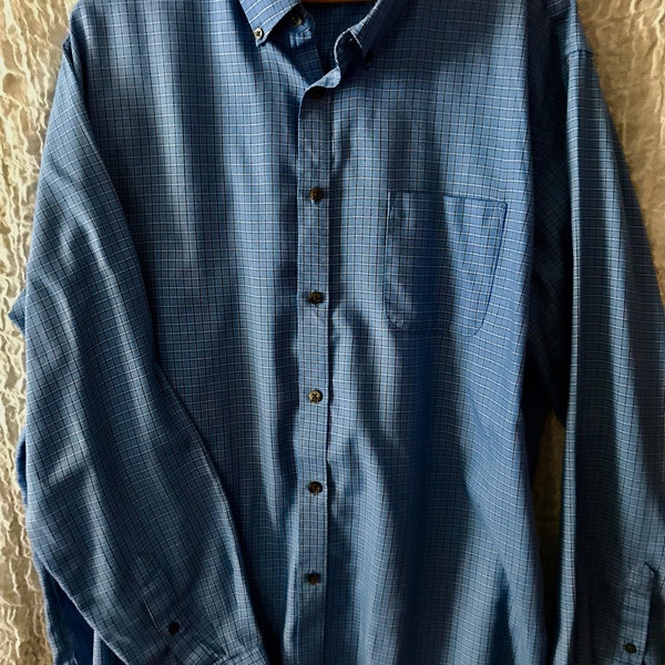Royal Blue Plaid Shirt - Etsy
