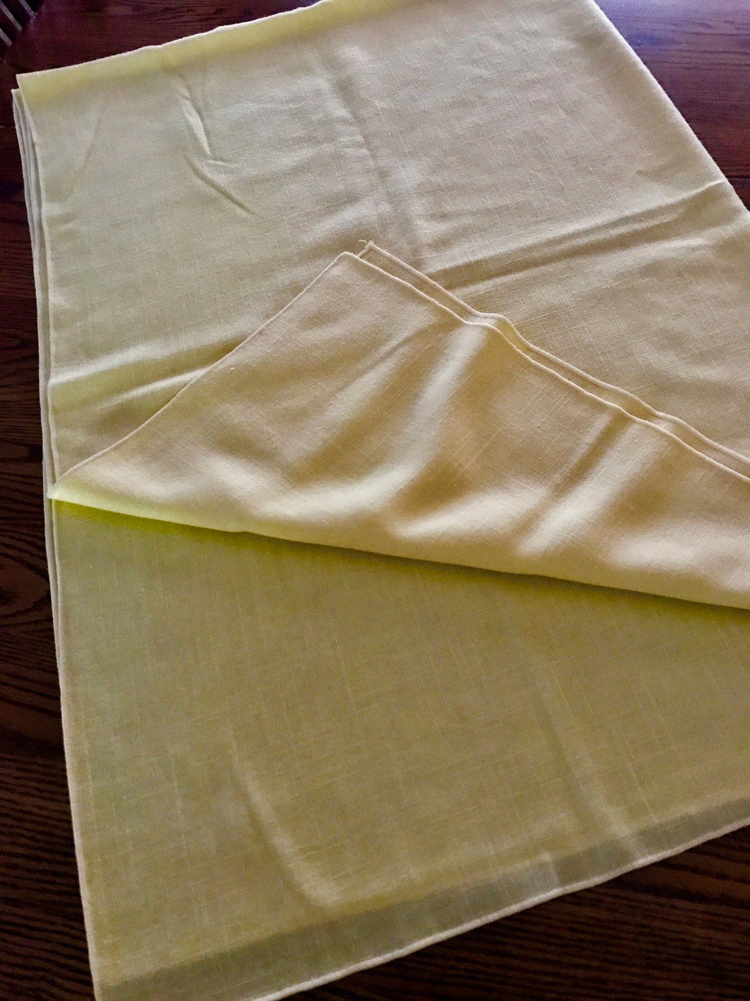 Yellow Linen Tablecloth, Vintage Quality Rectangular 48 X 70, Washer ...