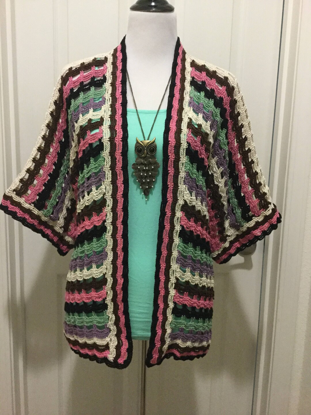 Colorful Kimono Pattern - One Size Fits 4 to 8 - Adult Women - Non ...