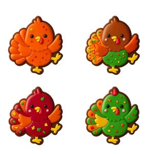 Dancing Kawaii Turkey Cookie Cutter & Stamp 4x3.7" for Baking Fondant ...