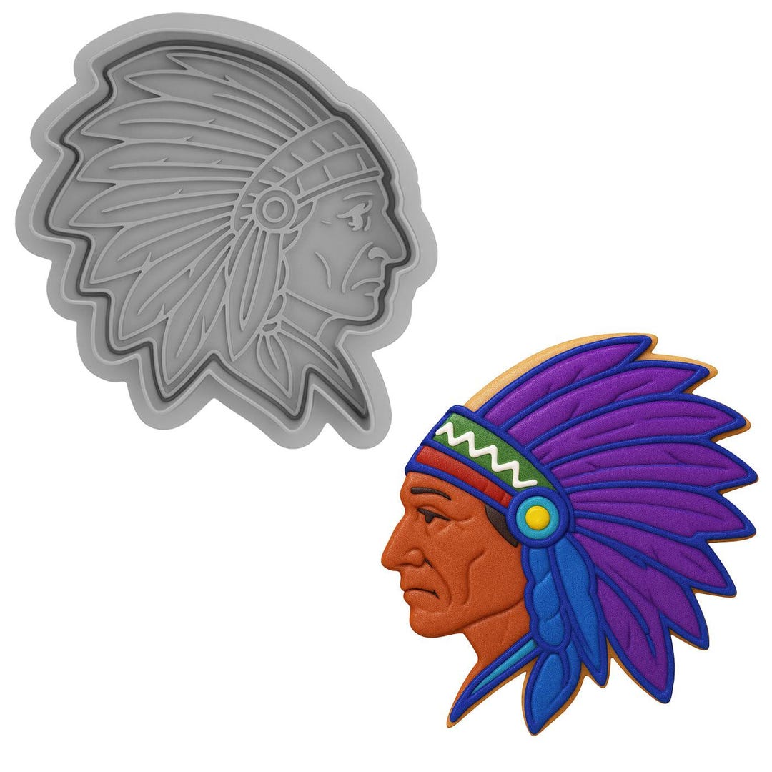 Native American Chief Cookie Cutter – Tribal Headdress Design - Etsy