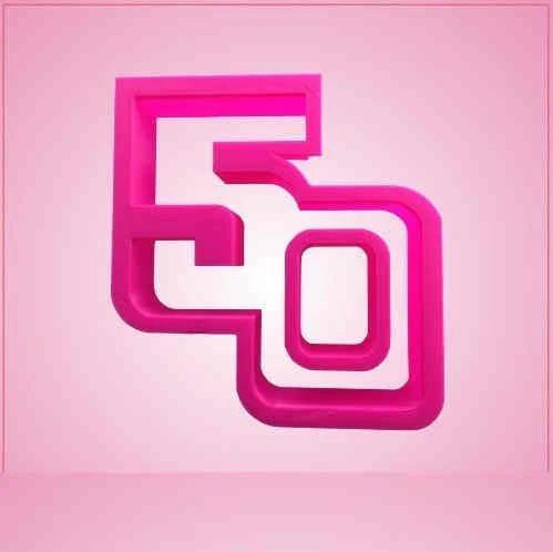 Pink Number 50 Cookie Cutter for Baking & Fondant Clay Gifts Kitchen - Etsy