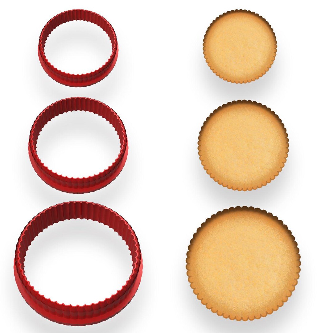 Set of 3 Extra Fine Scalloped Round Cookie Cutters (2", 2.75", 3.5 ...