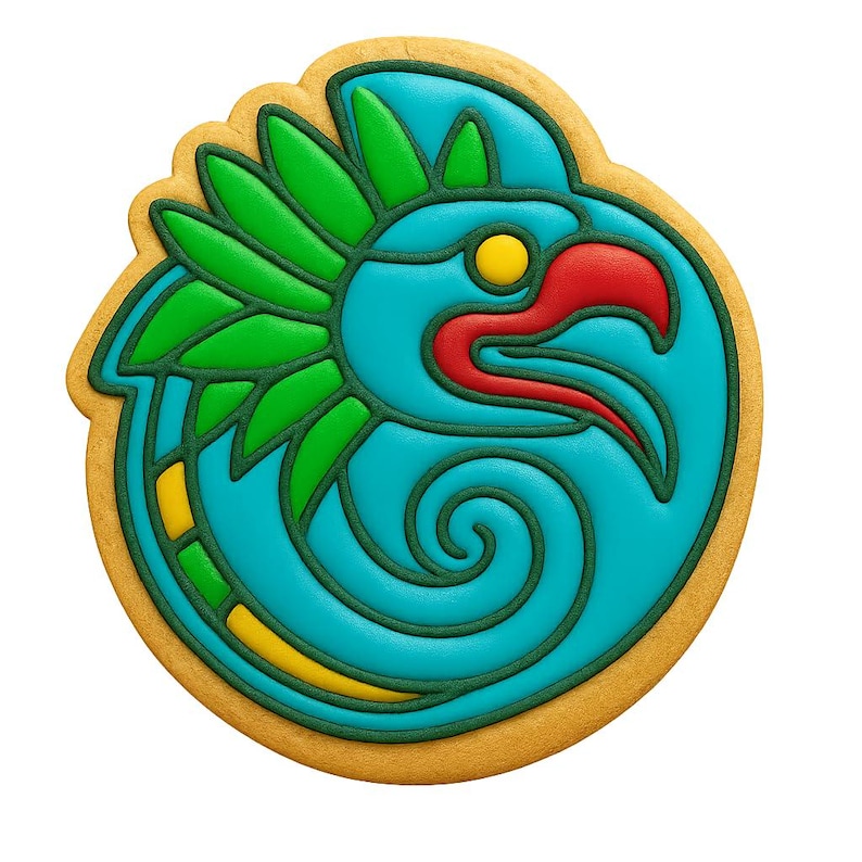 Aztec Quetzalcoatl Emblem Cookie Cutter - 4x3.75" Premium Baking Tool ...