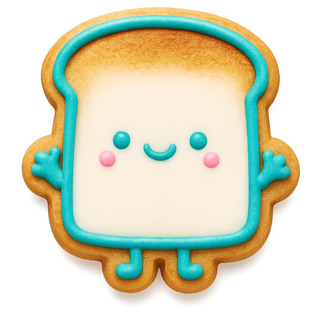 Kawaii Bread Toast Slice Cookie Cutter - 4x3.8" Fun Kids Baking Design ...
