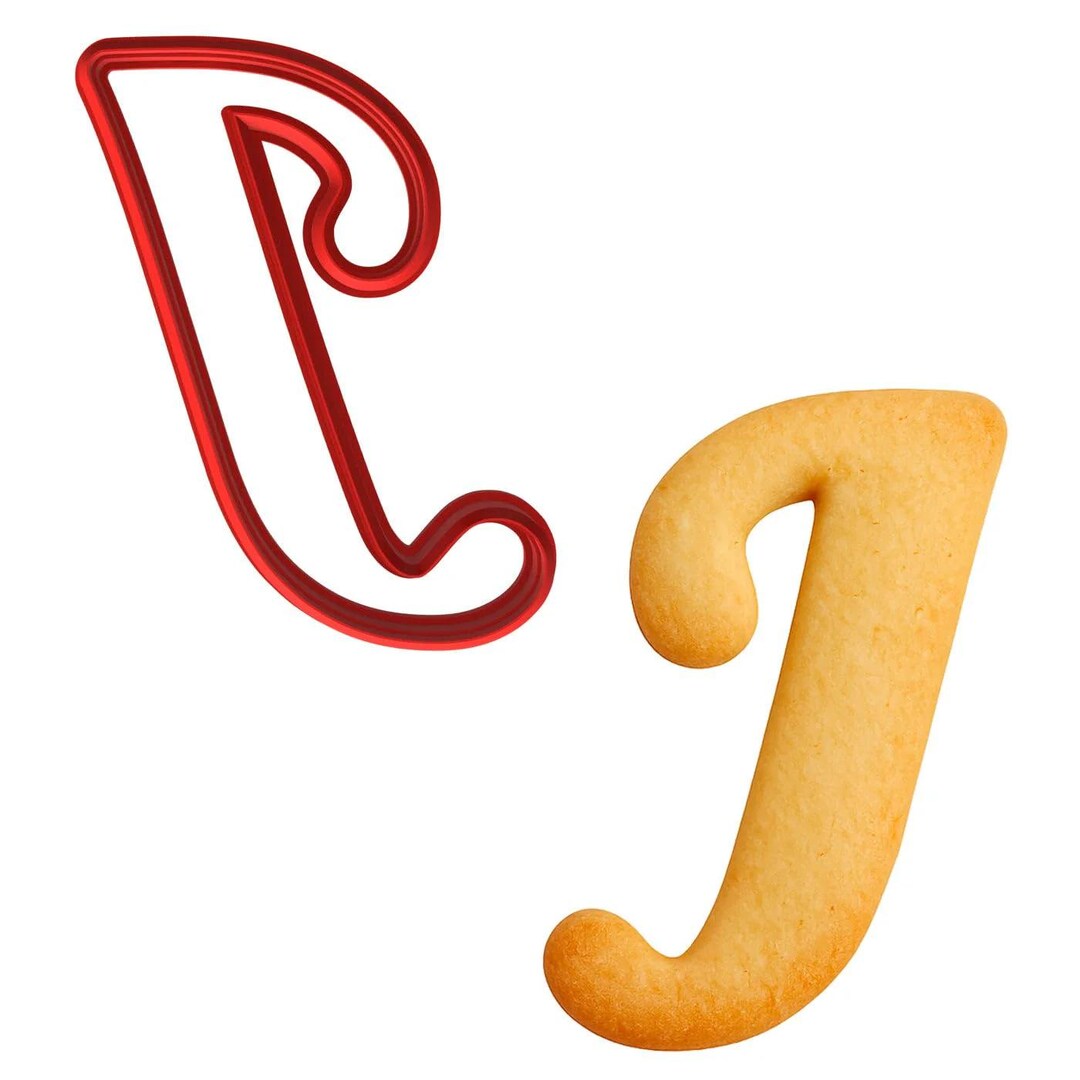 Cursive Letter J Cookie Cutter 4" Tall Alphabet for Baking & Fondant - Etsy