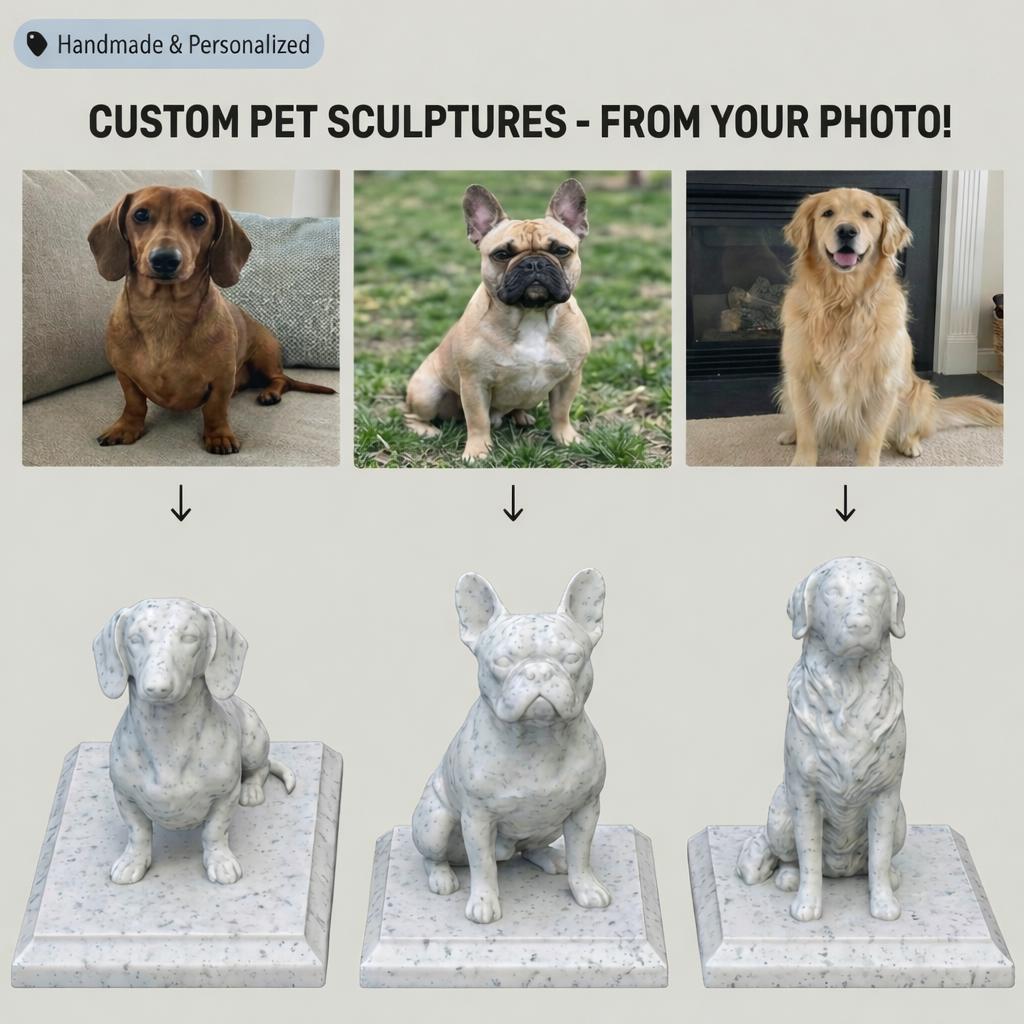 Fast Turnaround - Custom Pet Sculpture From Photo | 3D Printed Dog ...