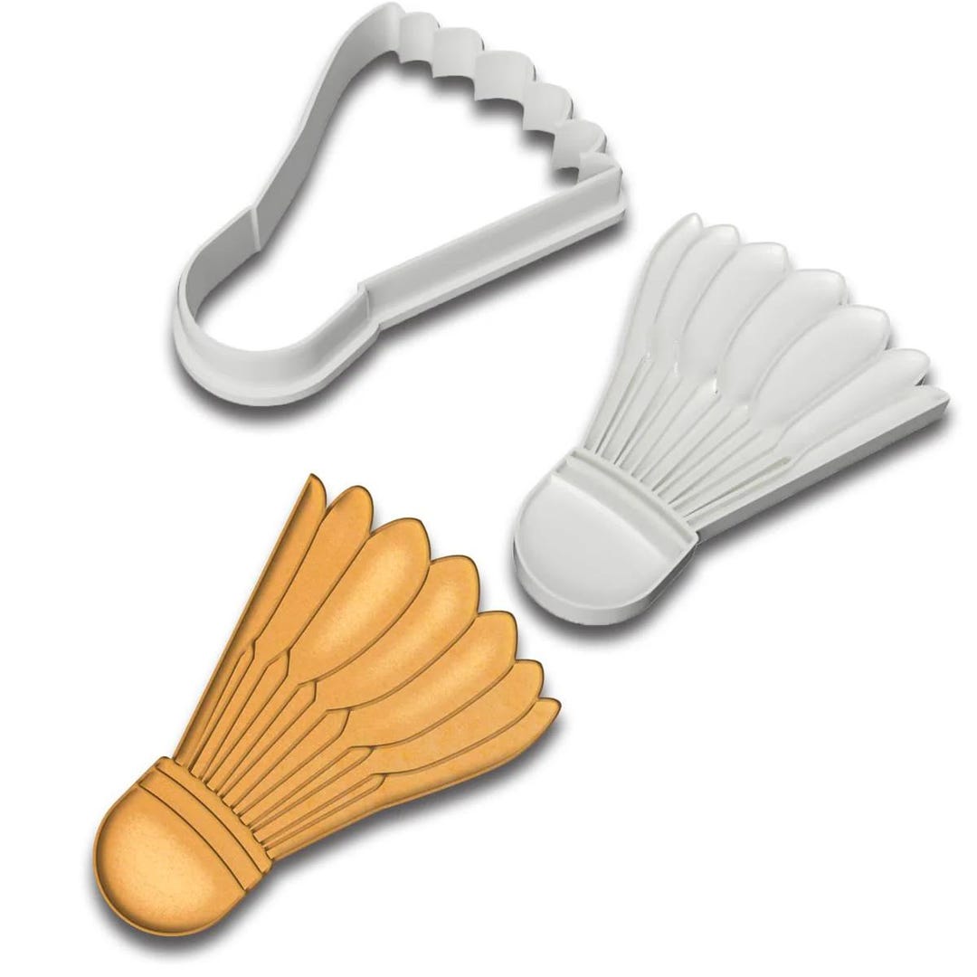 Badminton Shuttlecock Cookie Cutter & Stamp 3.75x3.75" for Baking ...