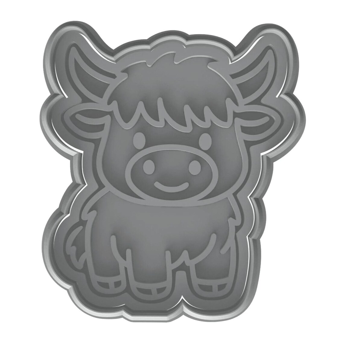 Happy Highland Cow Cookie Cutter & Stamp 4x2.75" for Baking Fondant ...