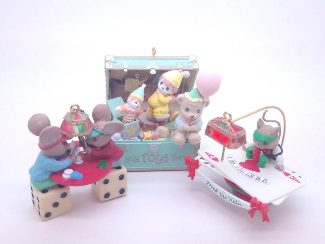 Enesco 80s-90s Christmas Ornament Lot: Mice, Baskin-robbins, Toy Box - Etsy